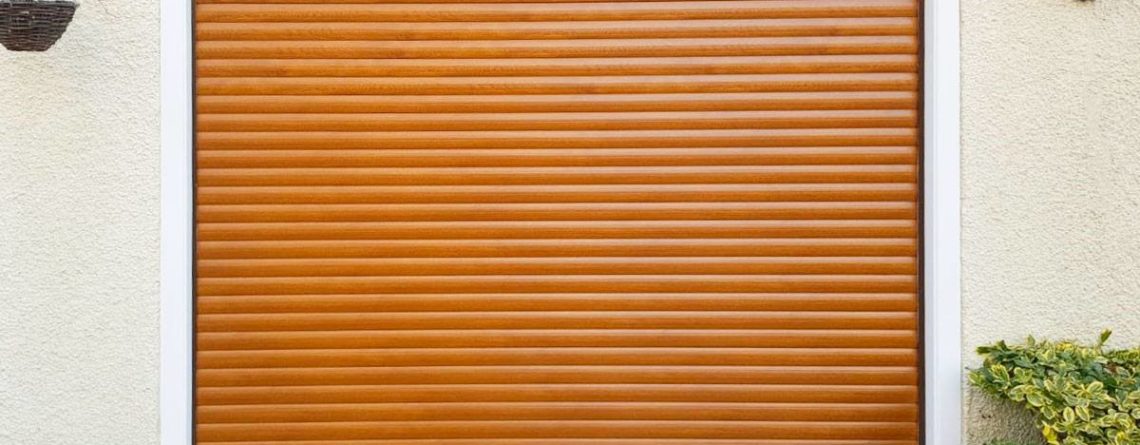 Access Garage Doors | A SeceuroGlide Compact Roller Door in Golden Oak